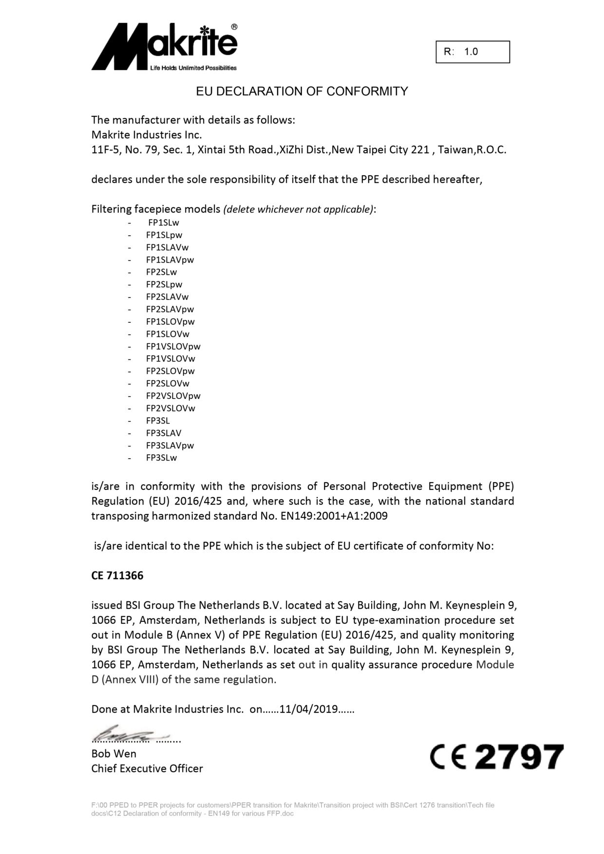 Certificate - Manufacturer of personal safety products for industry ...