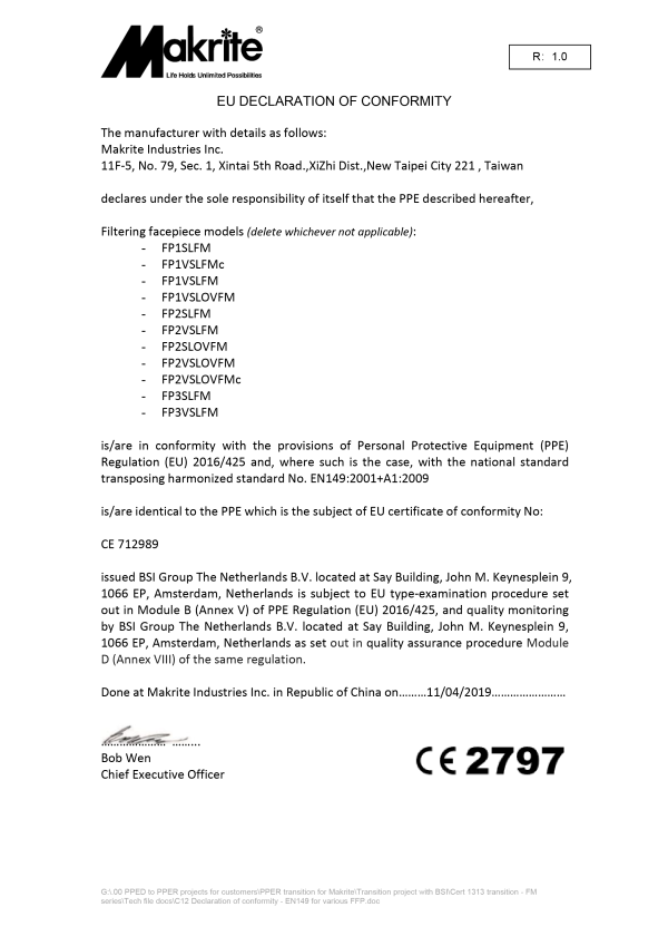 Certificate - Manufacturer of personal safety products for industry ...